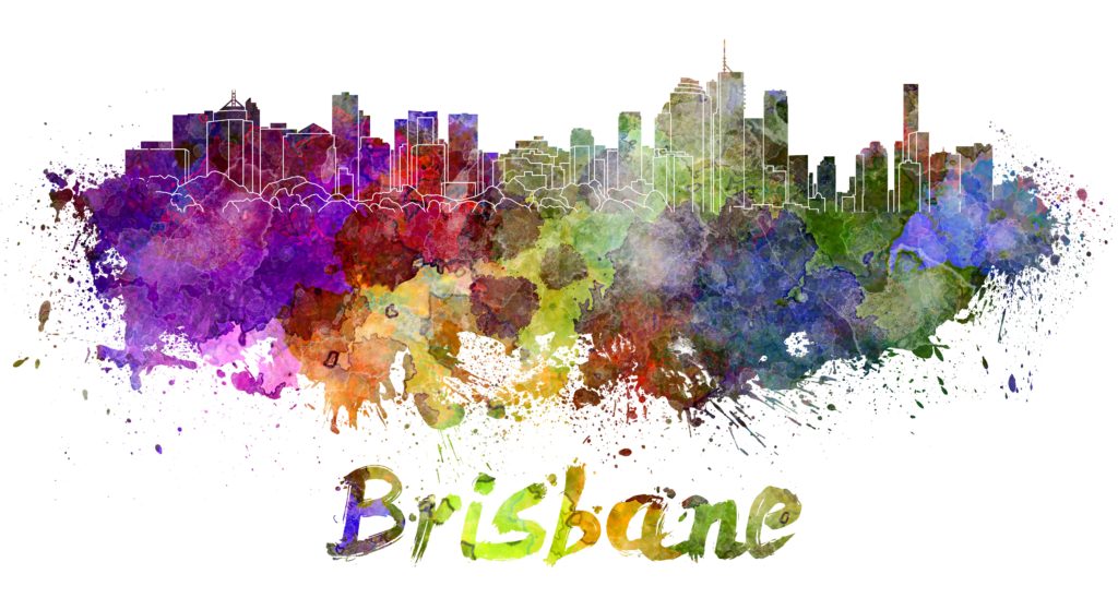 Brisbane skyline in watercolor - Metro Personal Consultants